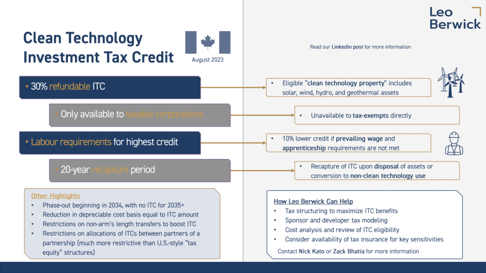 Canadian Clean Technology Investment Tax Credit - Leo Berwick